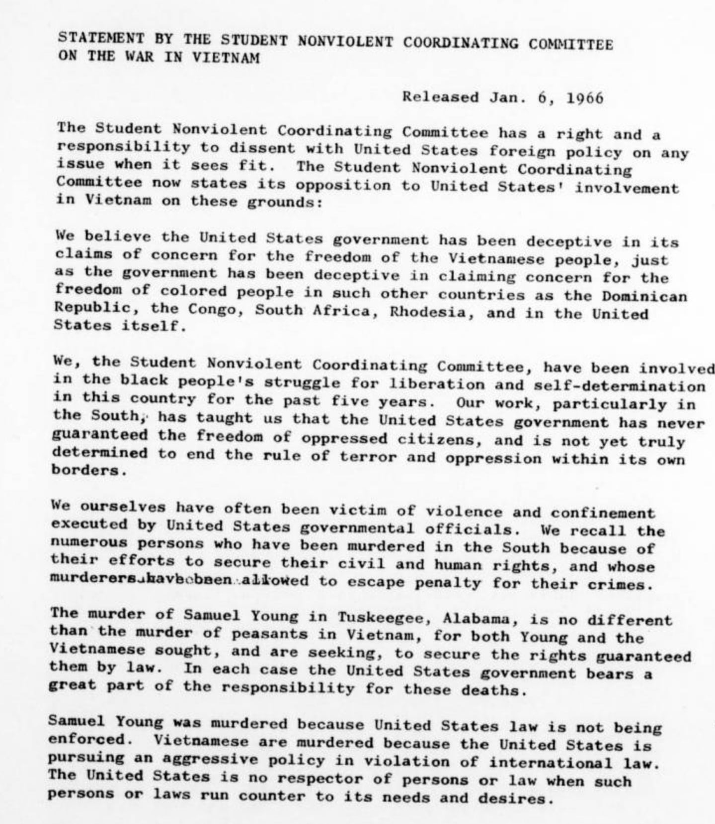 SNCC and the Spread of Global Freedom (Kyle Yuan, Dillon Beal)